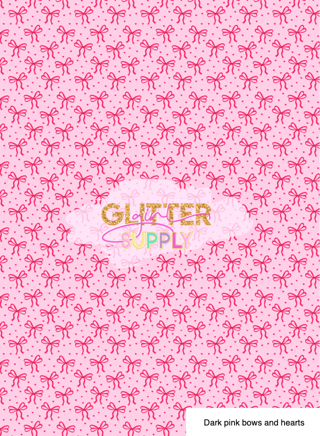Dark pink bows and hearts – Glitter Girl Supply