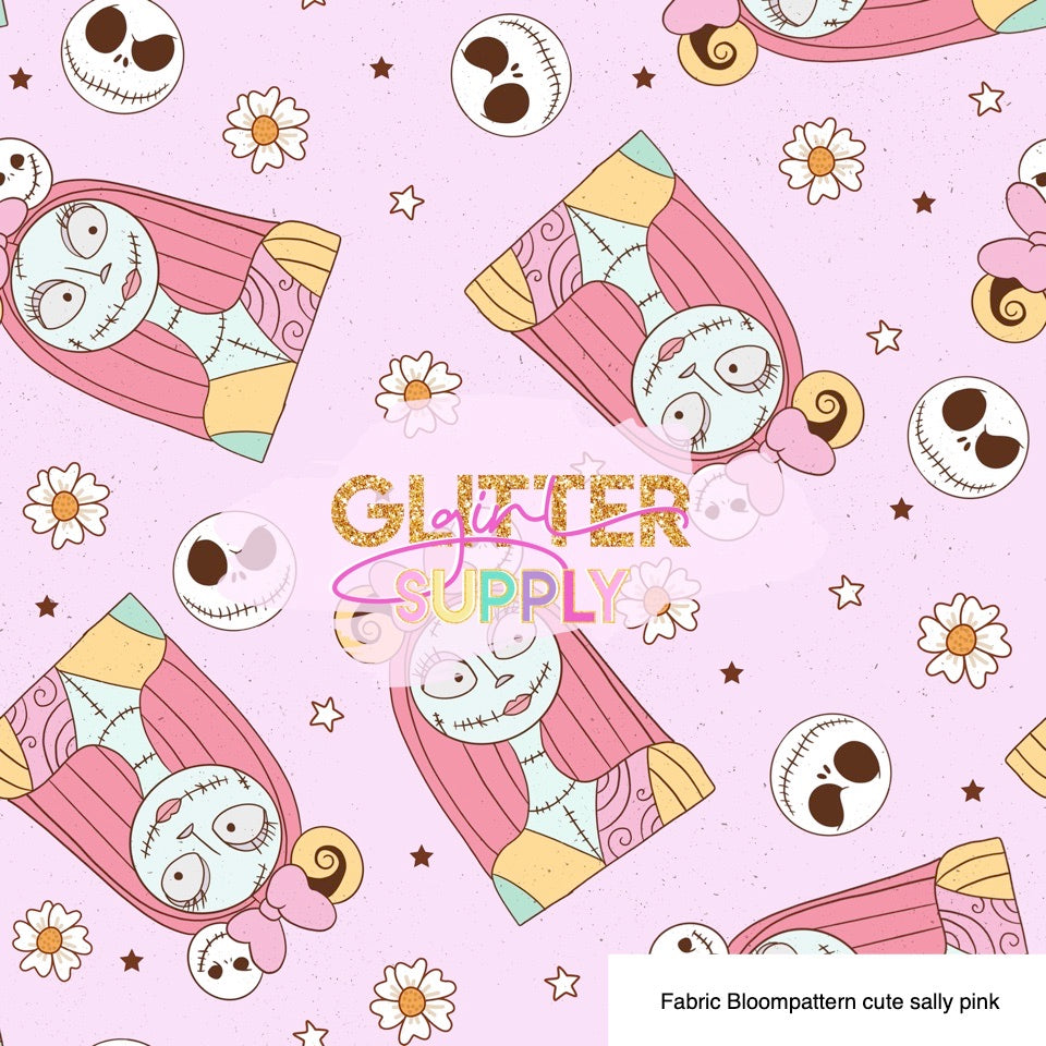 Fabric Bloompattern cute sally pink – Glitter Girl Supply