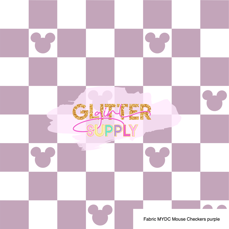 Fabric MYDC Mouse Checkers purple – Glitter Girl Supply