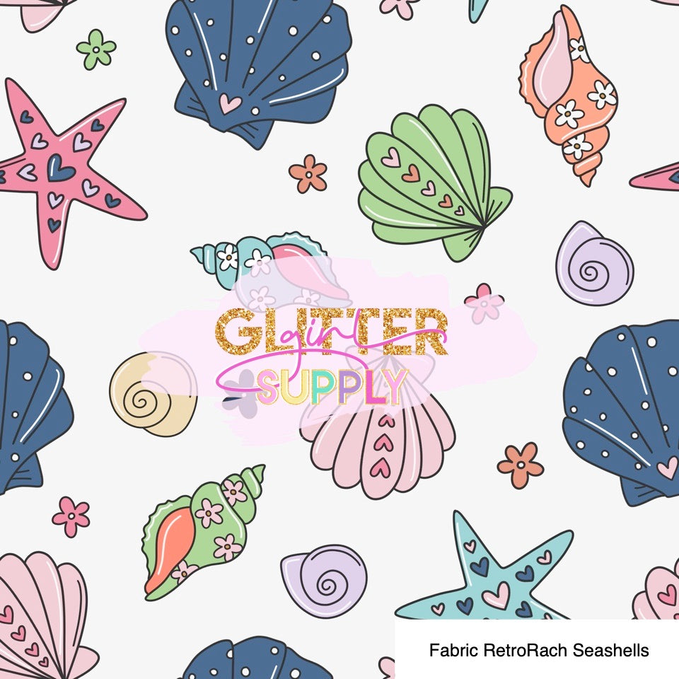Fabric RetroRach Seashells – Glitter Girl Supply