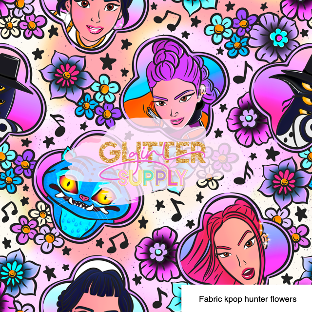 Fabric kpop hunter flowers – Glitter Girl Supply