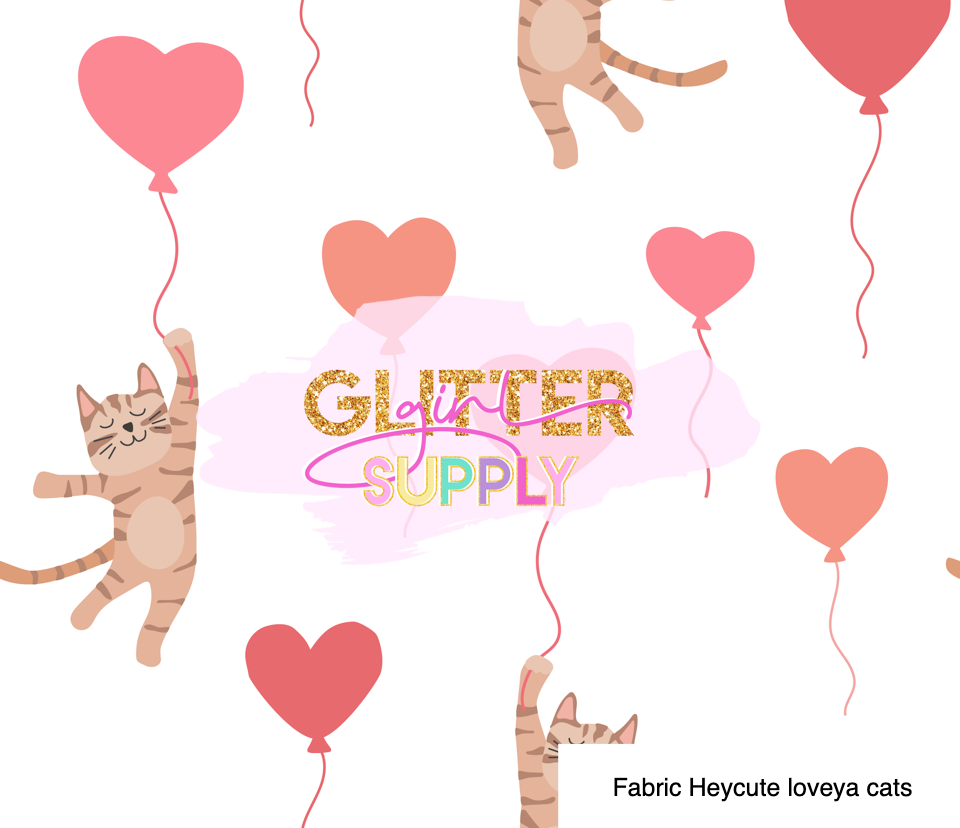 Fabric Heycute loveya cats – Glitter Girl Supply