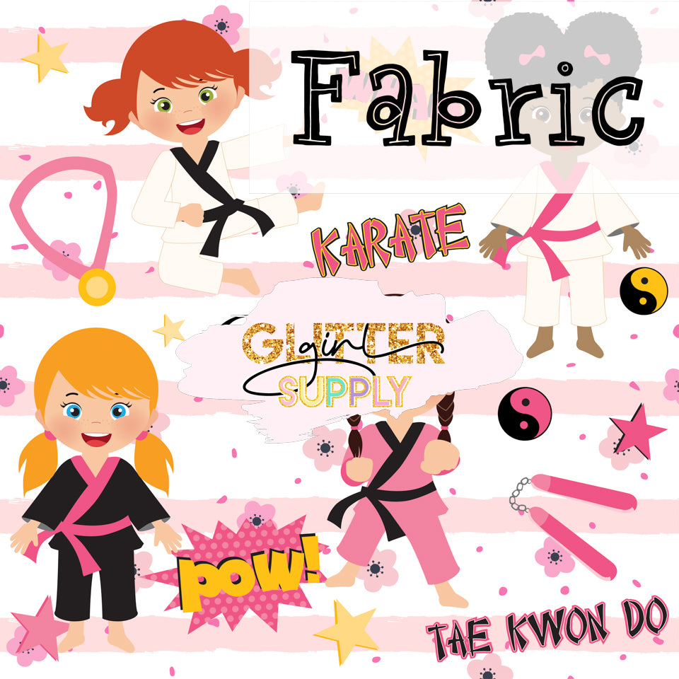 Fabric Karate Girl Floral – Glitter Girl Supply