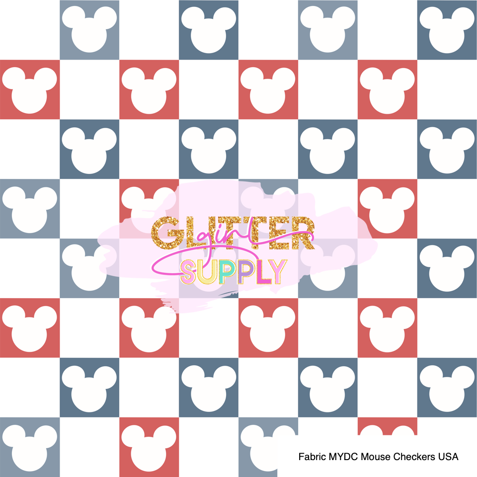 Fabric MYDC Mouse Checkers USA – Glitter Girl Supply