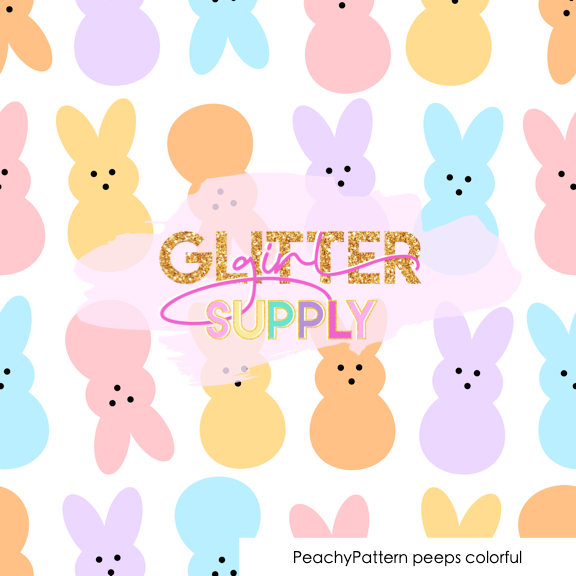 Fabric PeachyPattern peeps colorful – Glitter Girl Supply