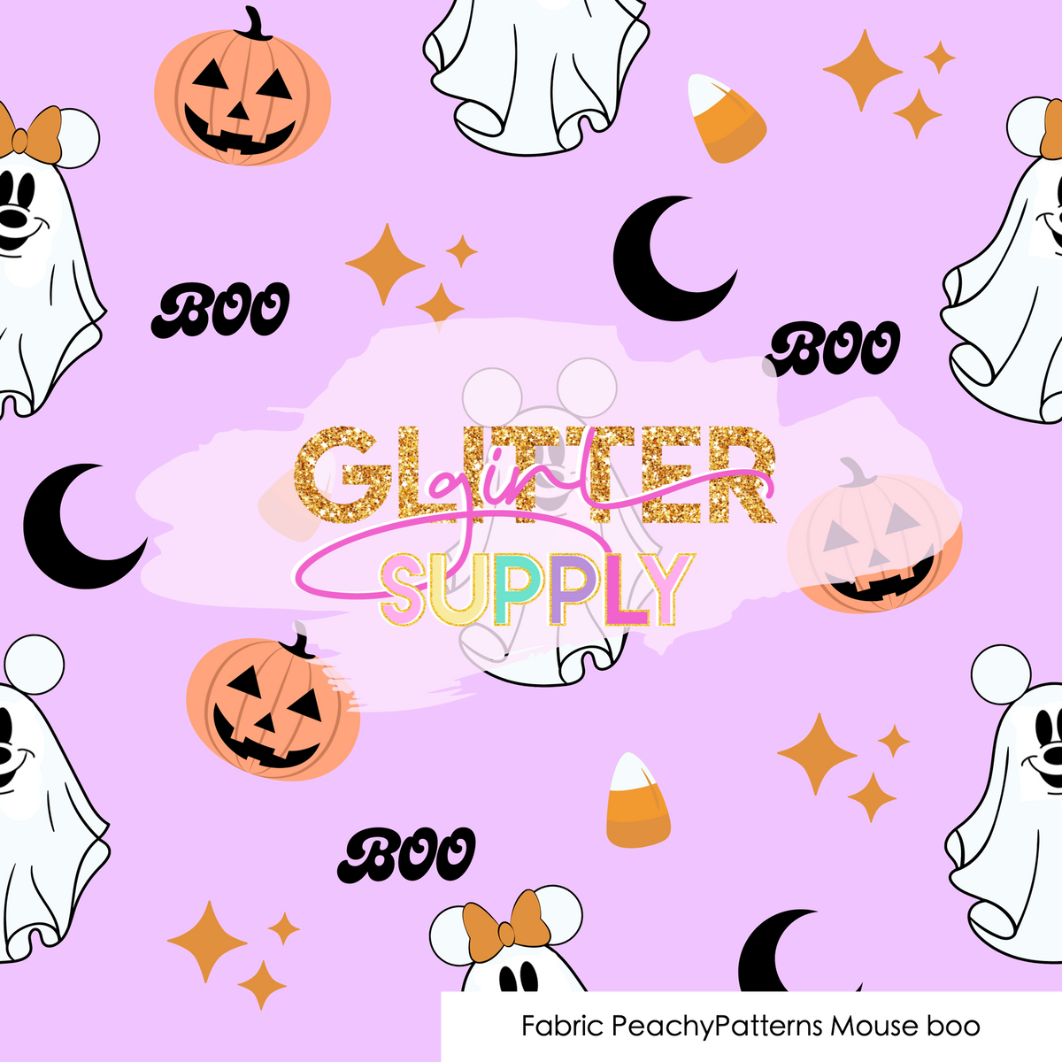 Fabric PeachyPatterns Mouse boo – Glitter Girl Supply