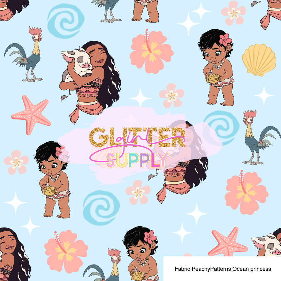 Fabric PeachyPatterns Ocean princess – Glitter Girl Supply