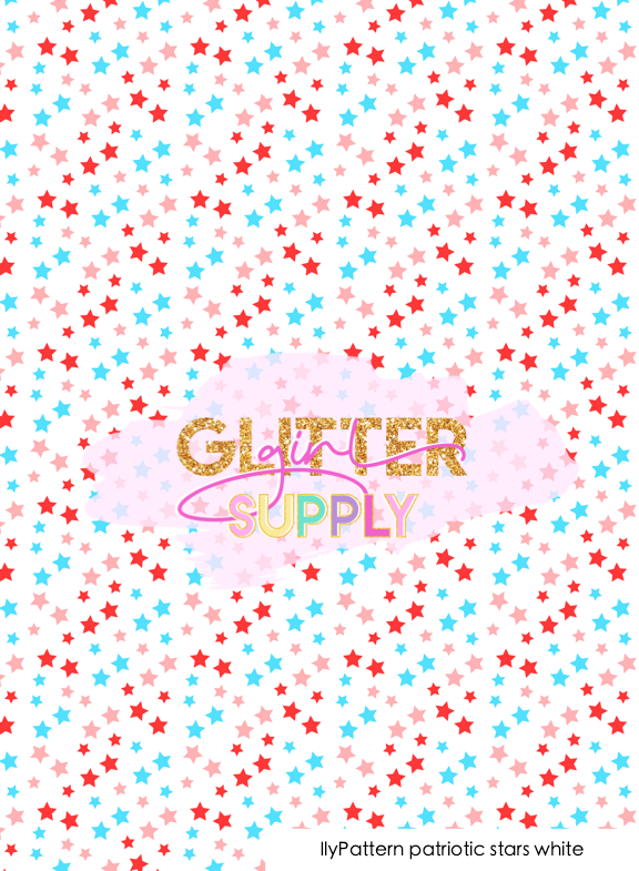 IlyPattern patriotic stars white – Glitter Girl Supply