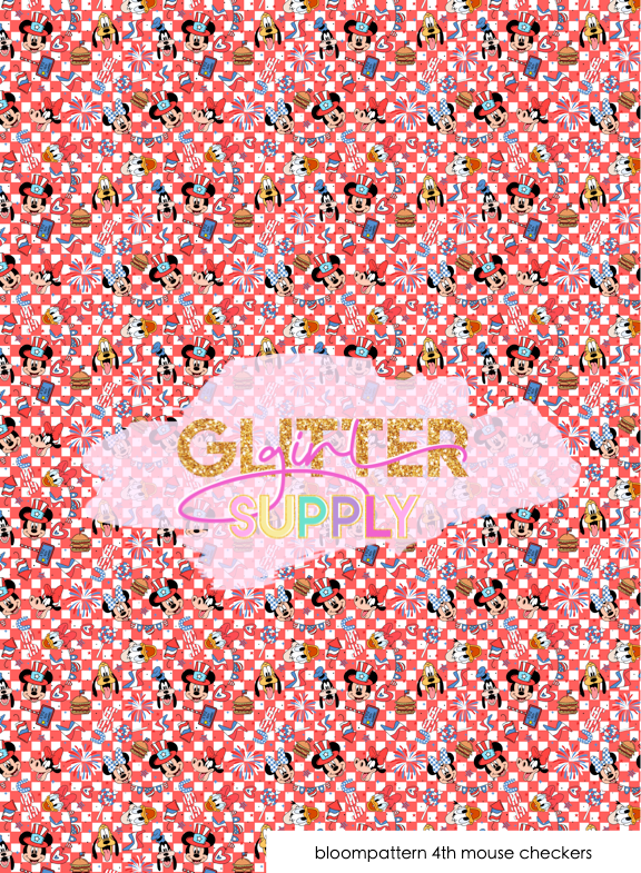 bloompattern 4th mouse checkers – Glitter Girl Supply
